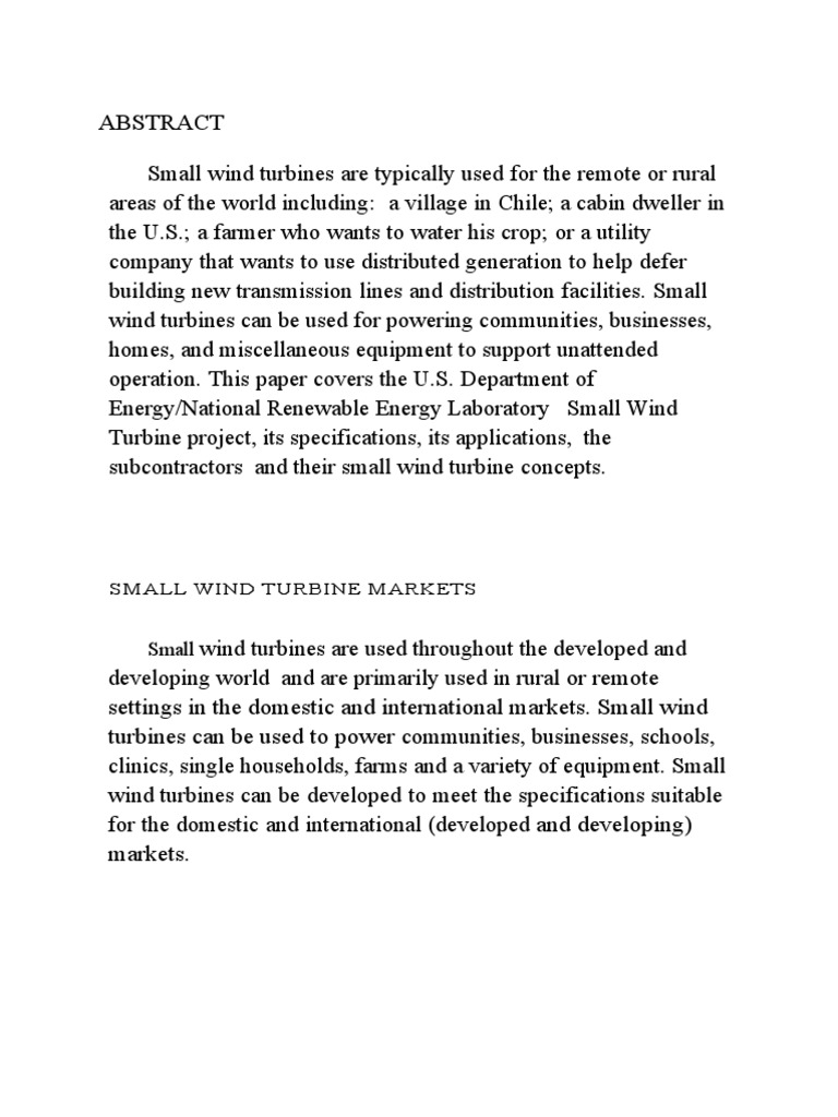 Wind Turbine Pdf Wind Power Wind Turbine