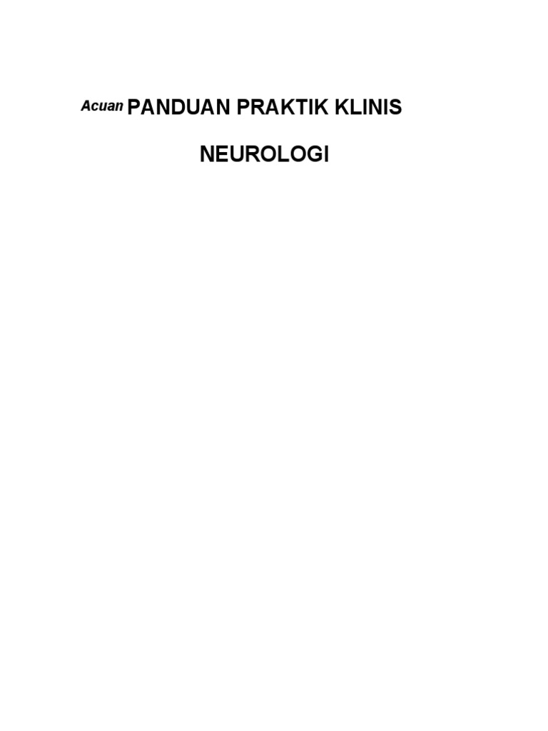 Panduan Praktik Klinis Neurologi Perhimp | PDF | Kesehatan Holistik