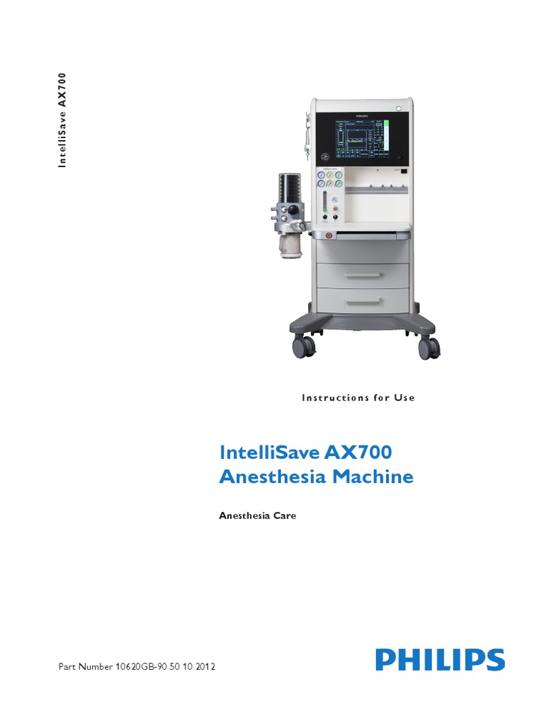 IFU - IntelliSave AX700 Anesthesia Machine - English | PDF | Breathing ...