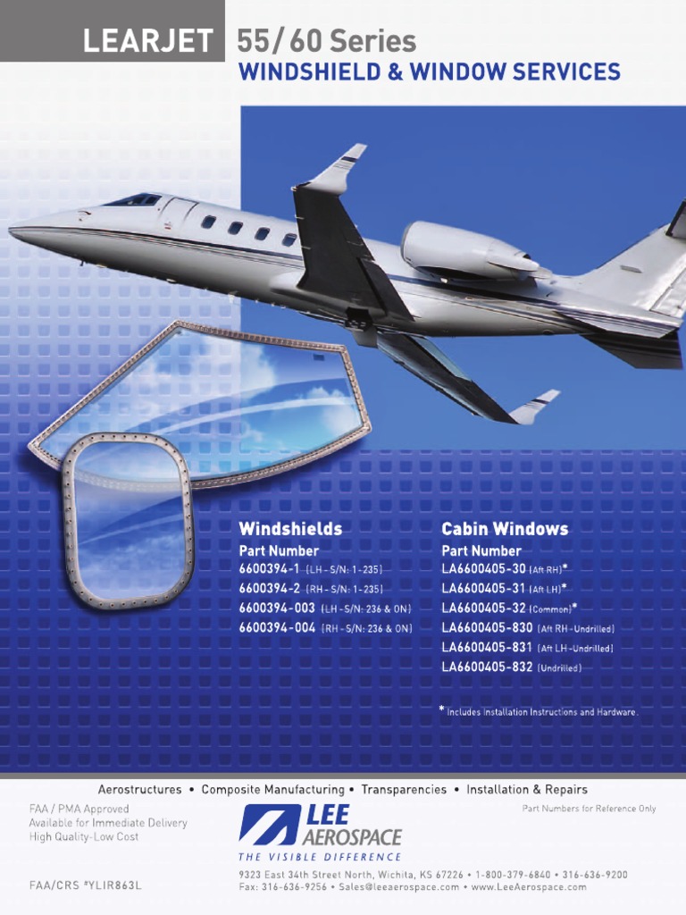 Learjet 55 60 Windows Windshields | PDF | Technology & Engineering