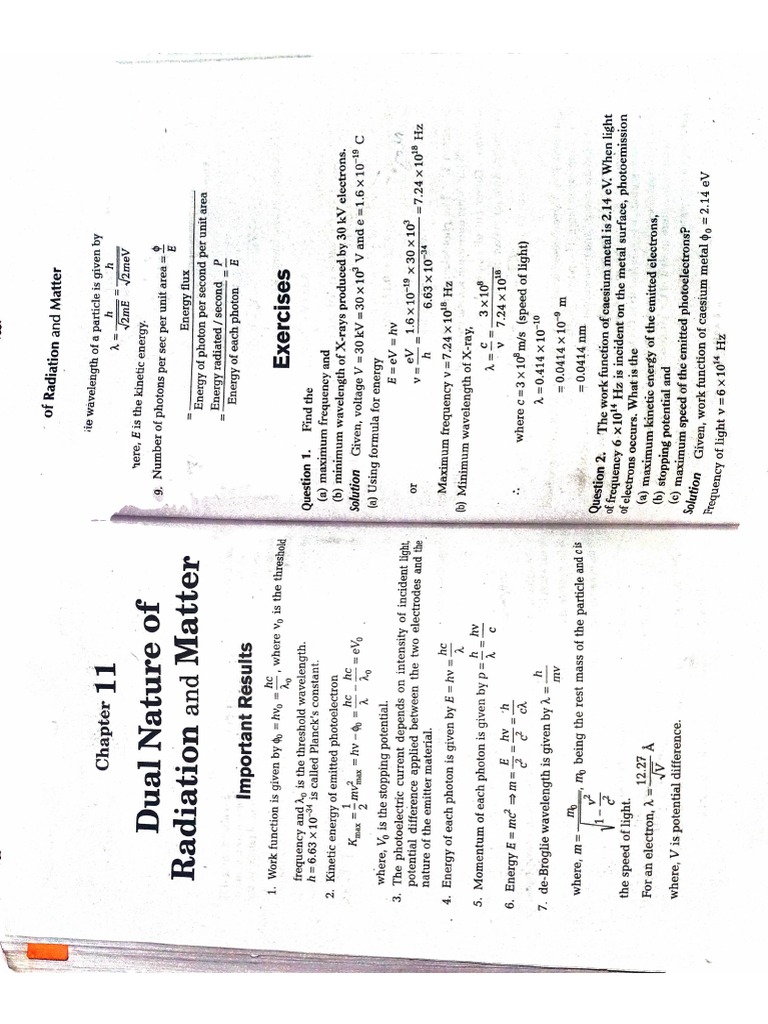 Dual Nature of Light - Waves and Radiation Jee Level Notes | PDF