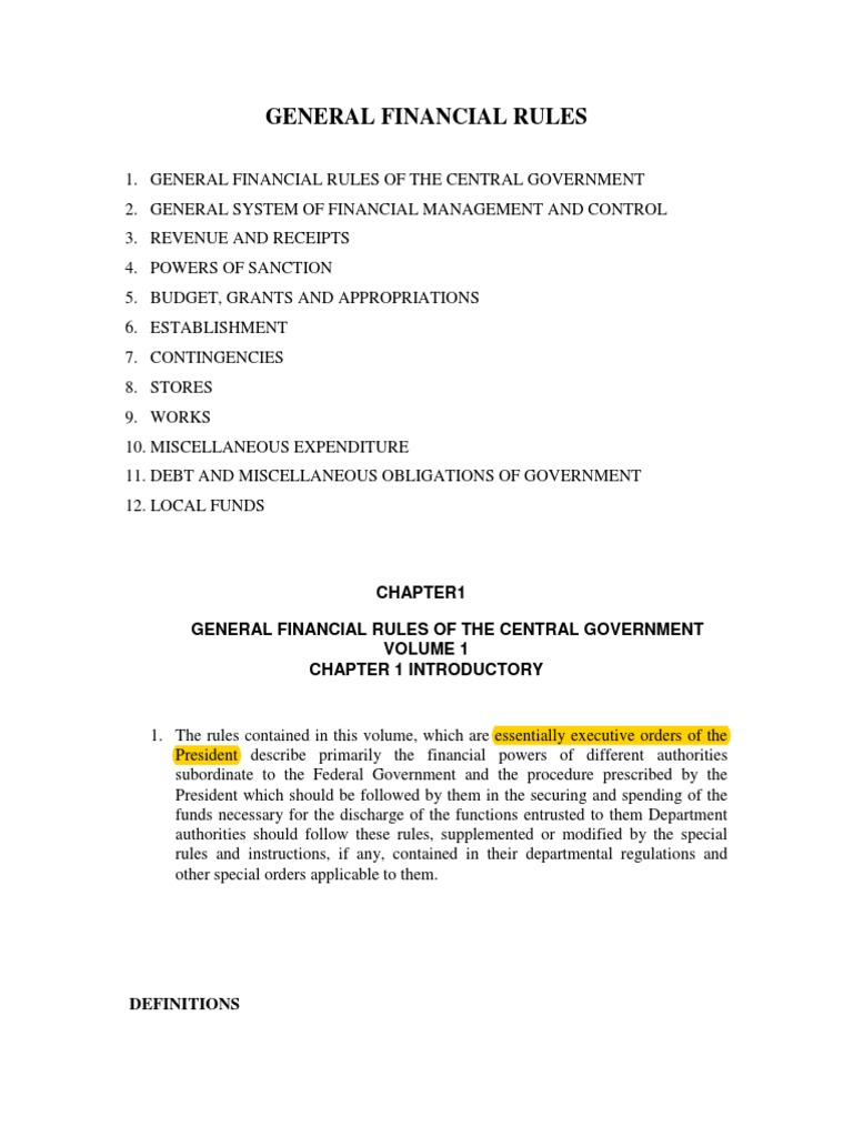 General Financial Rules | PDF | Audit | Banks