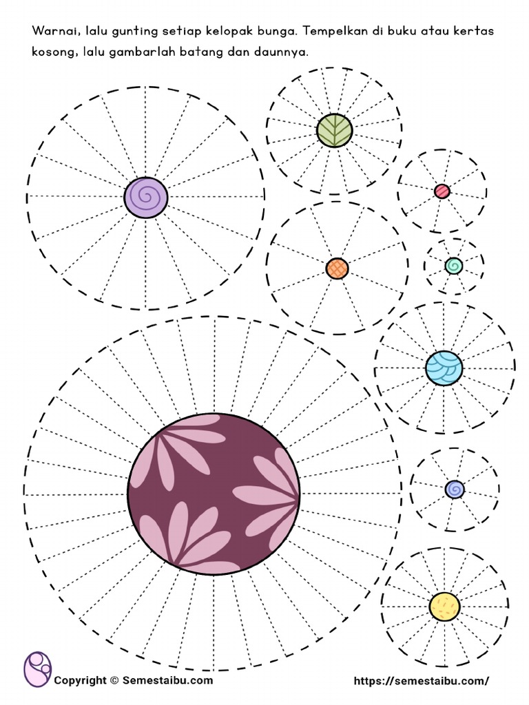 Latihan Menggunting - Kelopak Bunga | PDF