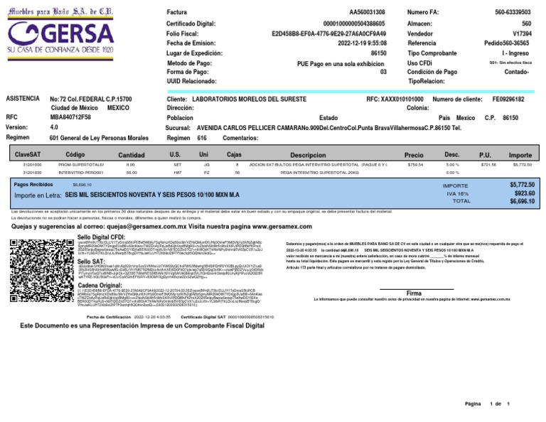 Factura AA560031308 | PDF