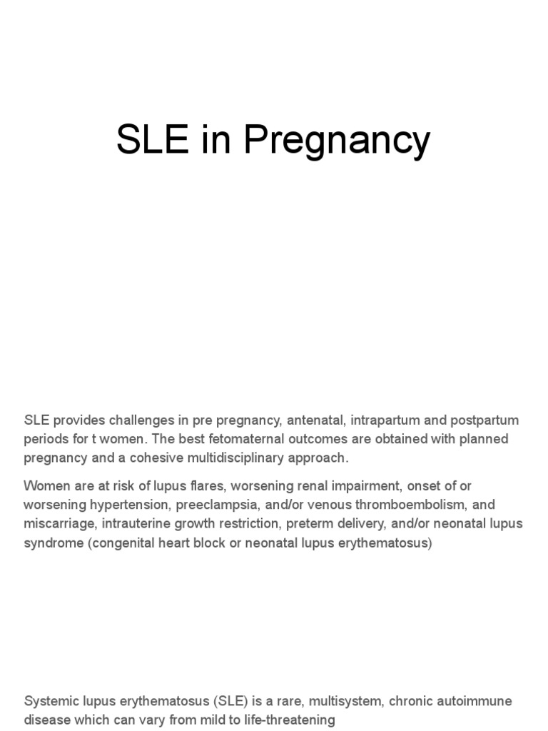 Sle in pregnancy | PDF | Pregnancy | Medical Specialties Sle in pregnancy | PDF | Pregnancy | Medical Specialties
