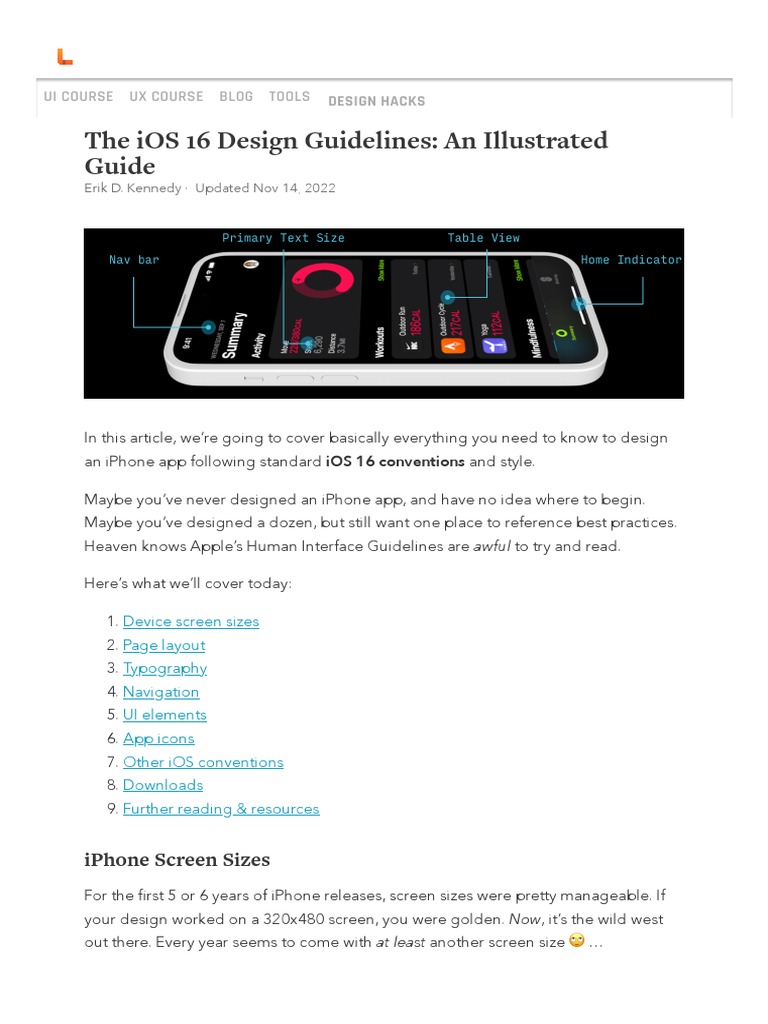 The IOS 16 Design Guidelines | PDF | Ios | I Phone