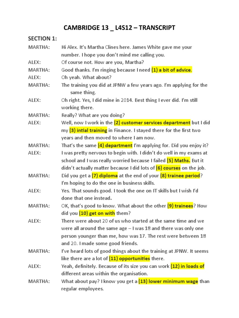 Transcript 5 - Key | PDF