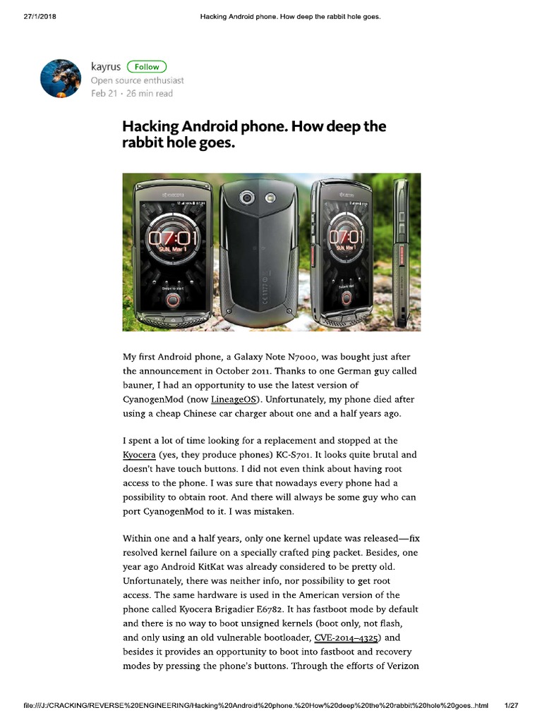 Hacking Android Phone. How Deep The Rabbit Hole Goes | PDF