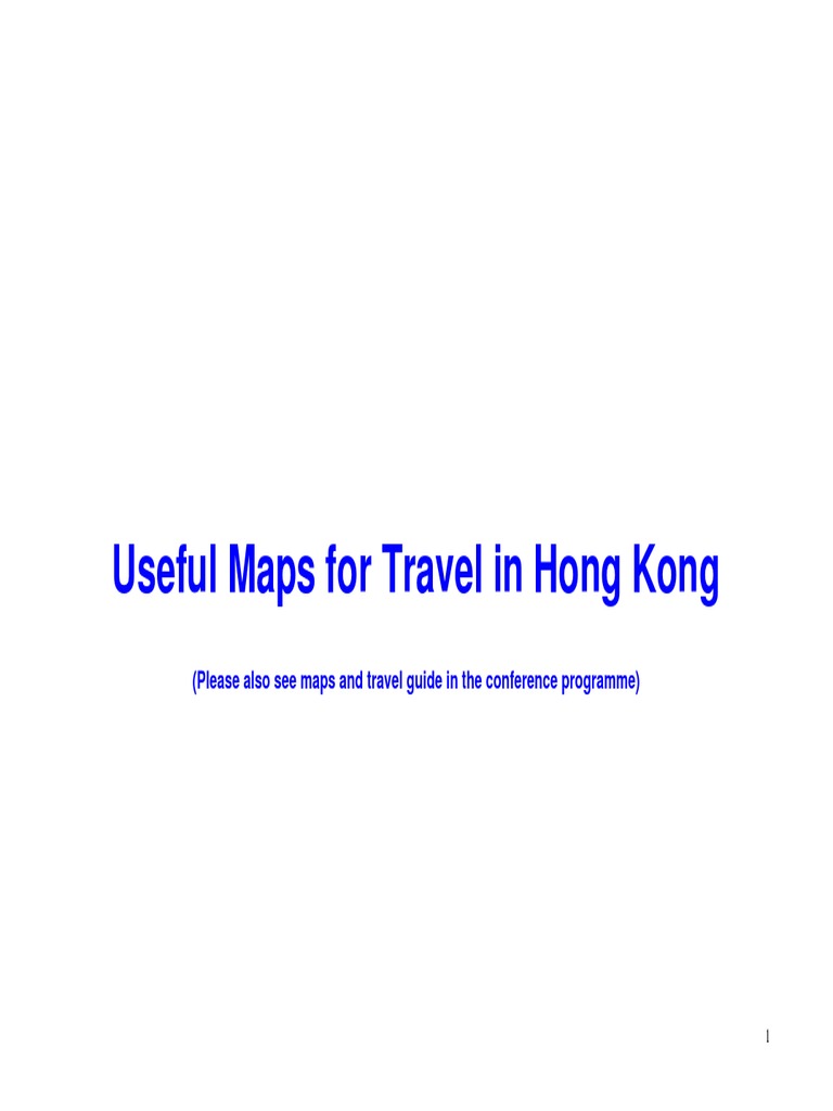 Hong Kong - Maps For Travel in Hong Kong | PDF