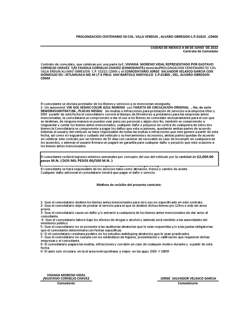 Aaaa Contrato en Blanco | PDF | Ciudad de México | Transporte