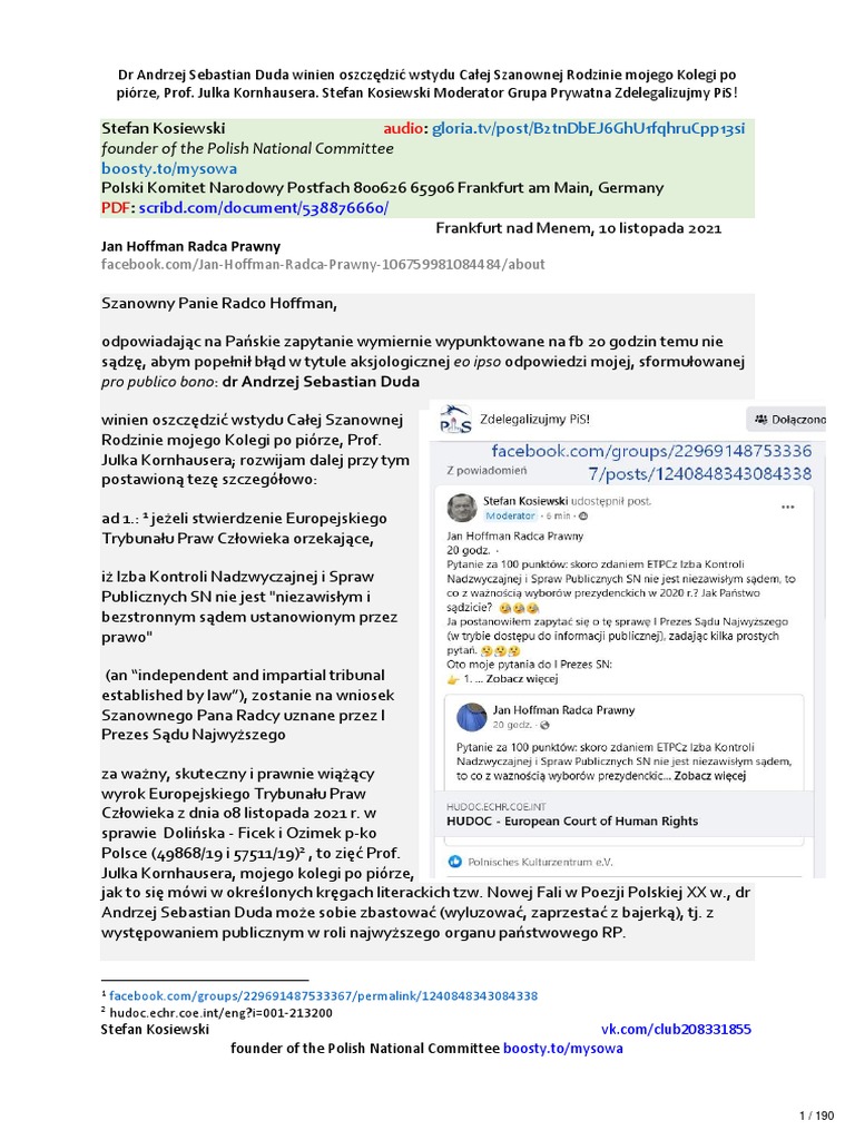 Podanie Się Do Dymisji Andrzeja Dudy FO PANDEMIA PSYCHOZY ZR Von Stefan Kosiewski Zdelegalizujmy ...