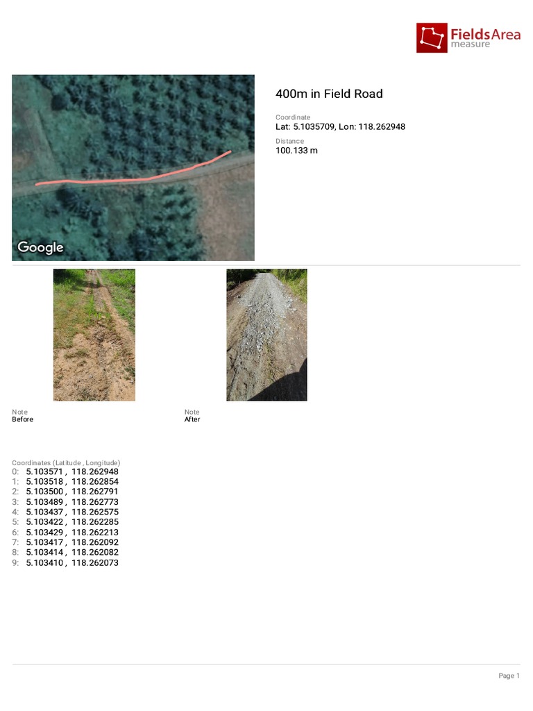 Road Maintenance Record Sample | PDF