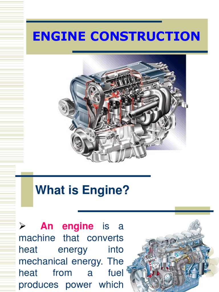 Engine Construction and Components Guide | PDF | Internal Combustion ...