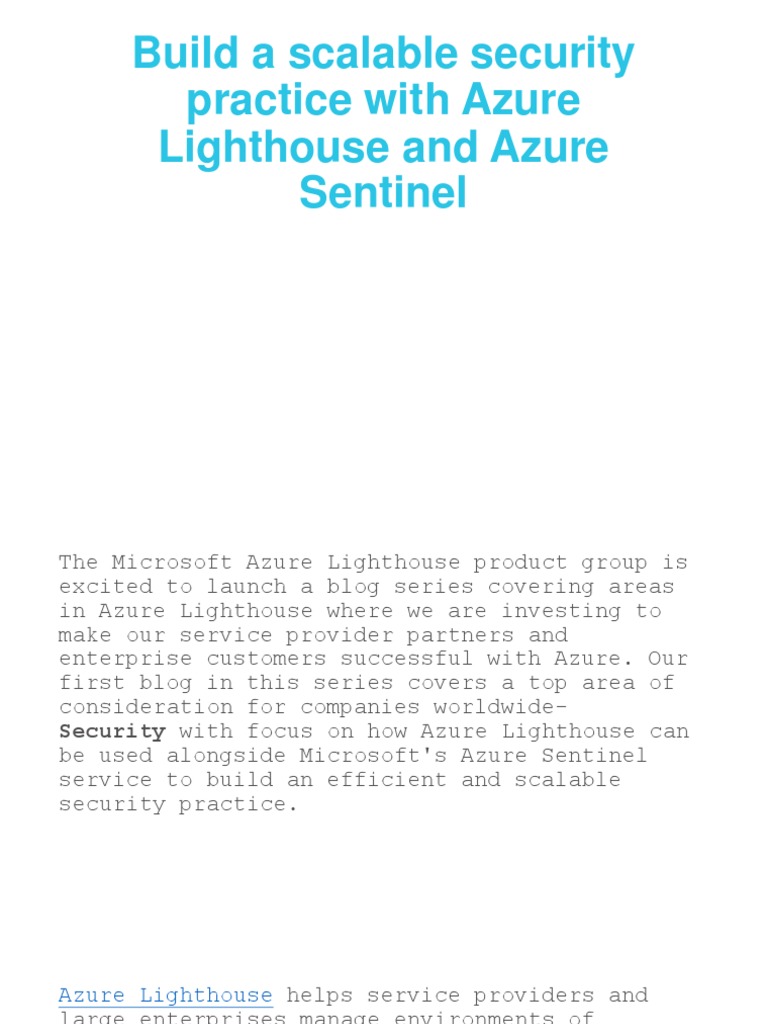 Build A Scalable Security Practice With Azure Lighthouse and Azure ...