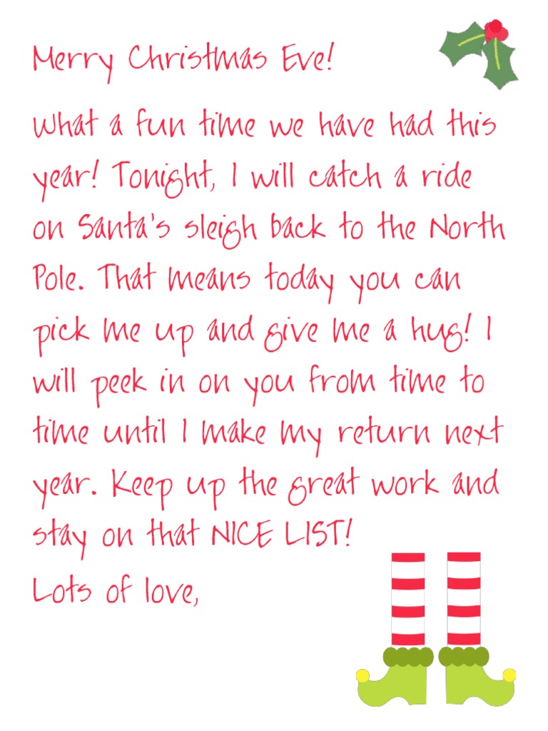 Elf Farewell Letter | PDF