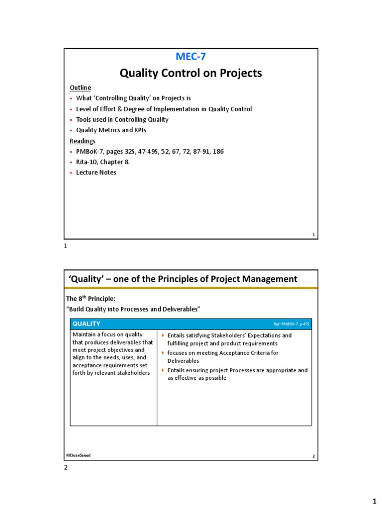 MEC-7 Quality | PDF | Software Testing | Project Management
