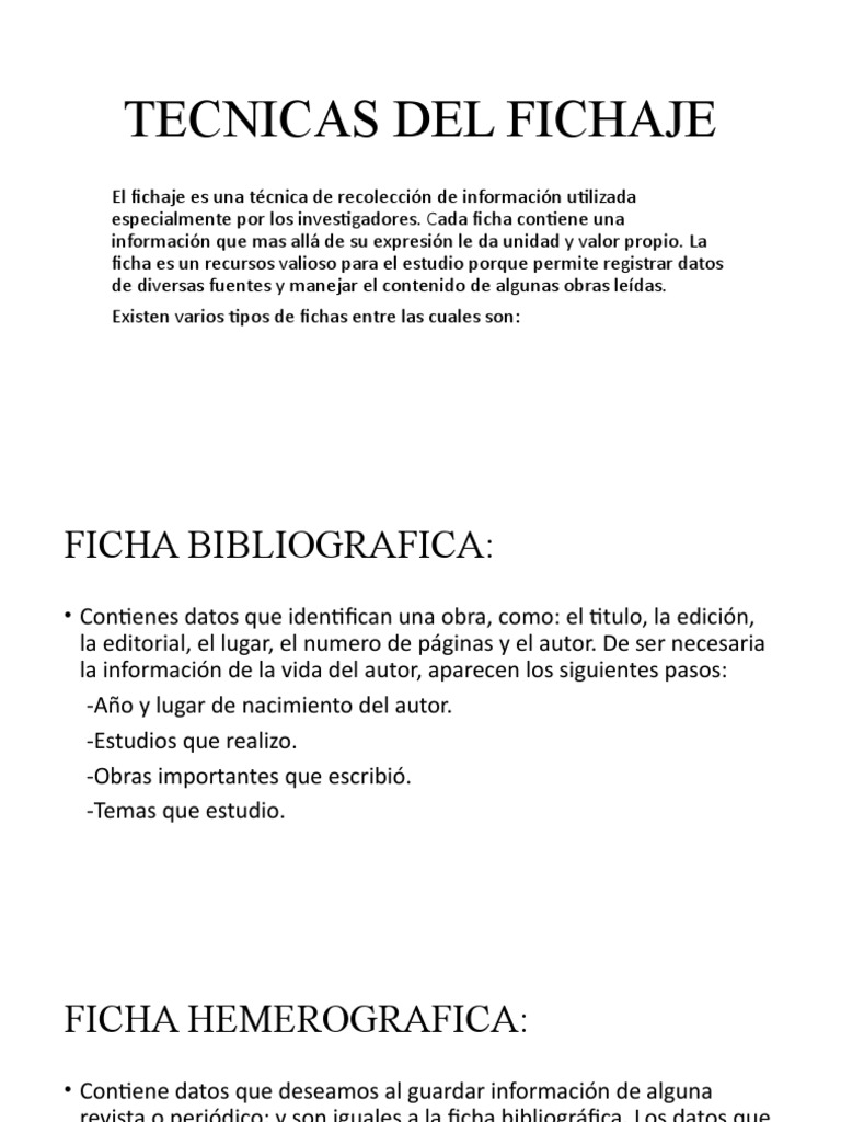 Técnicas Del Fichaje | PDF