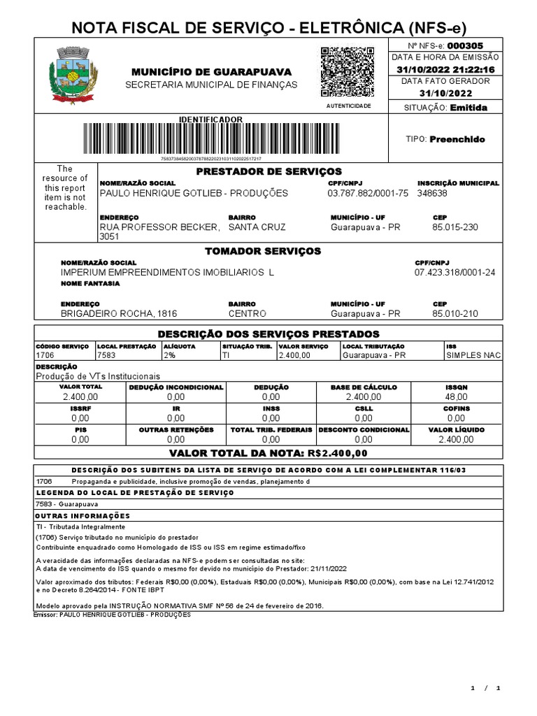 NFS-e Imperium | PDF | Business