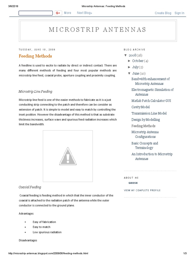 Microstrip Antenna Feeding Techniques | PDF | Antenna (Radio) | Coaxial ...