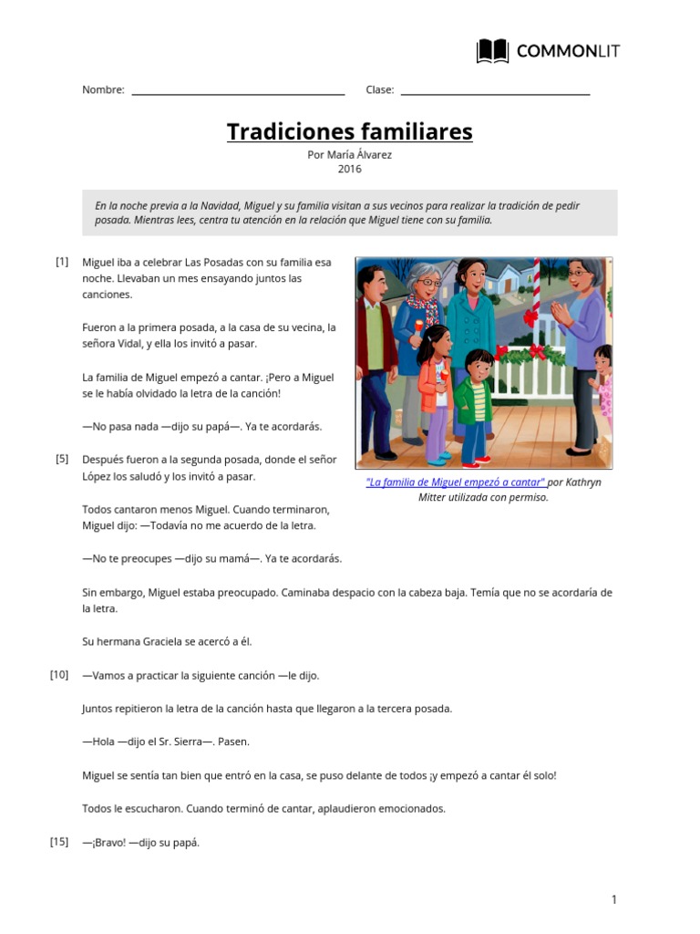 Tradiciones - Familiares Teacher 12 | PDF