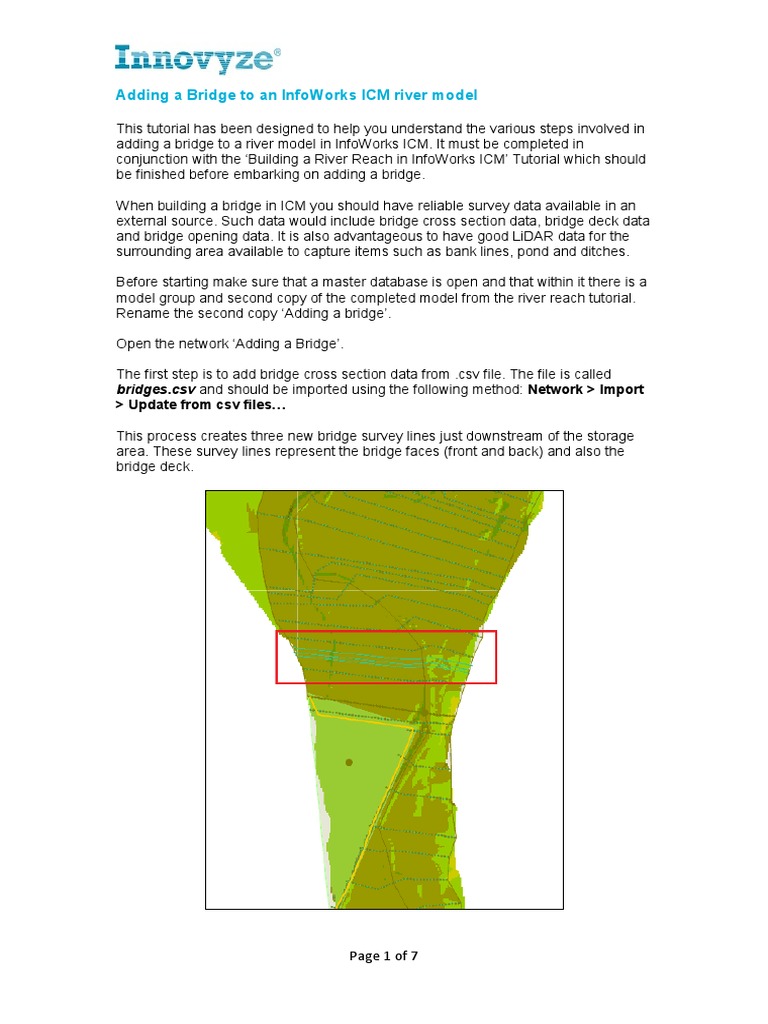 Adding A Bridge in InfoWorks ICM 4.0 | PDF | Computer Simulation | 3 D Computer Graphics