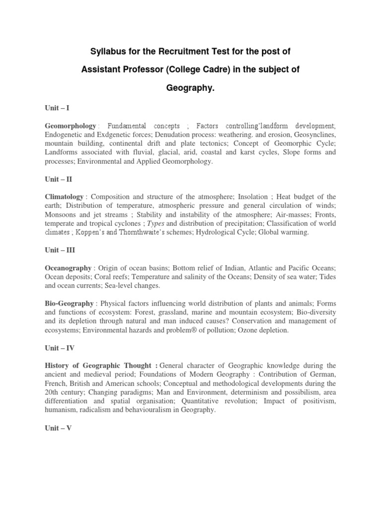 HPSC Geography Assistant Professor | Descargar gratis PDF | Natural ...