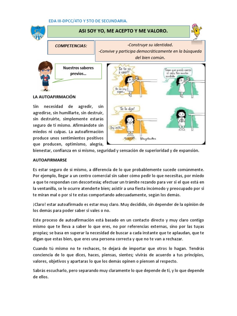 Asi Soy Yo Me Acepto y Me Valoro | PDF | Autosuperación