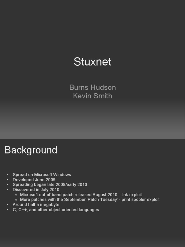 Stuxnet Pdf Computer Security Exploits Computing