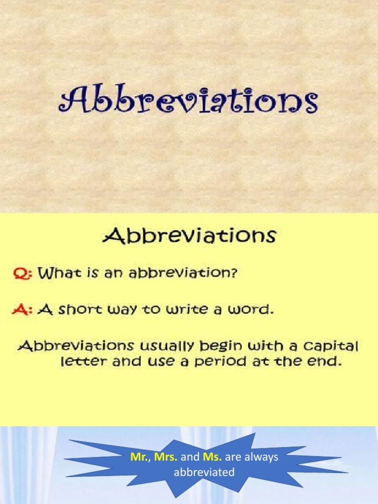 Common Abbreviations Explained | PDF
