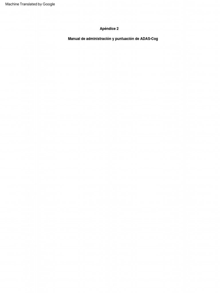 ADAS-Cog-Administration-Scoring-Manual Español | PDF | Memoria ...