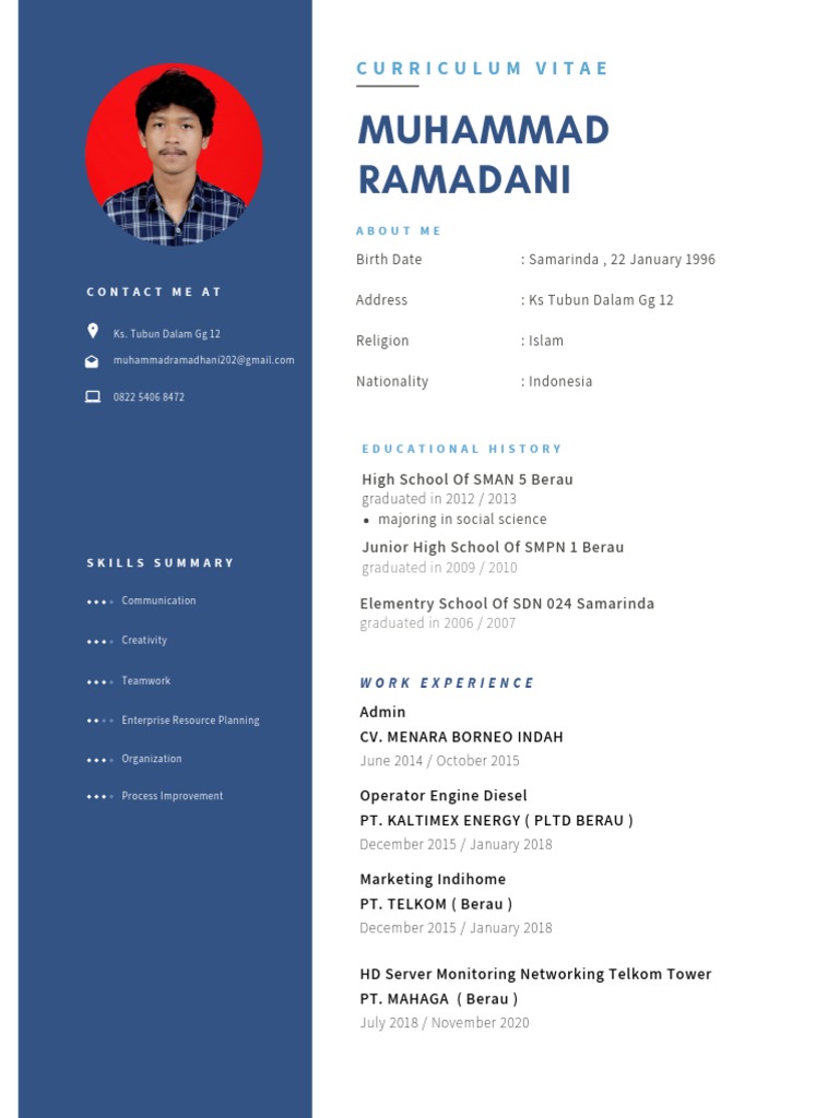 Muhammad Ramadhani's CV Overview | PDF