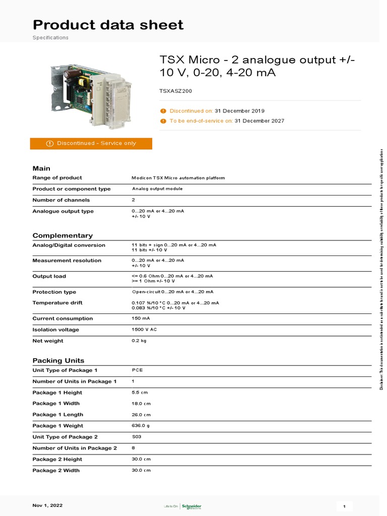 Modicon TSX Micro - TSXASZ200 | PDF | Analogue Electronics | Computer Engineering