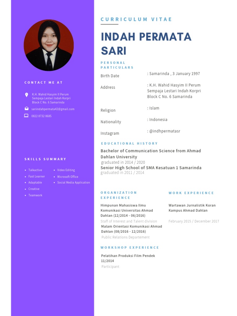 Indah Permata Sari CV | PDF