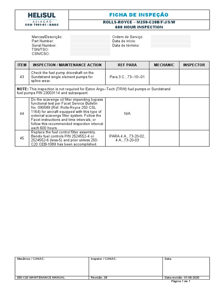 600 Hour Inspection | PDF | Business