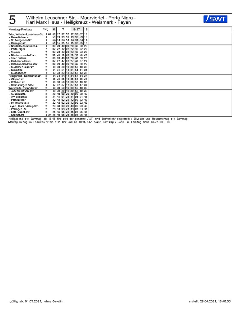 Linie 5 Feyen WilhelmLeuschnerStrae | PDF