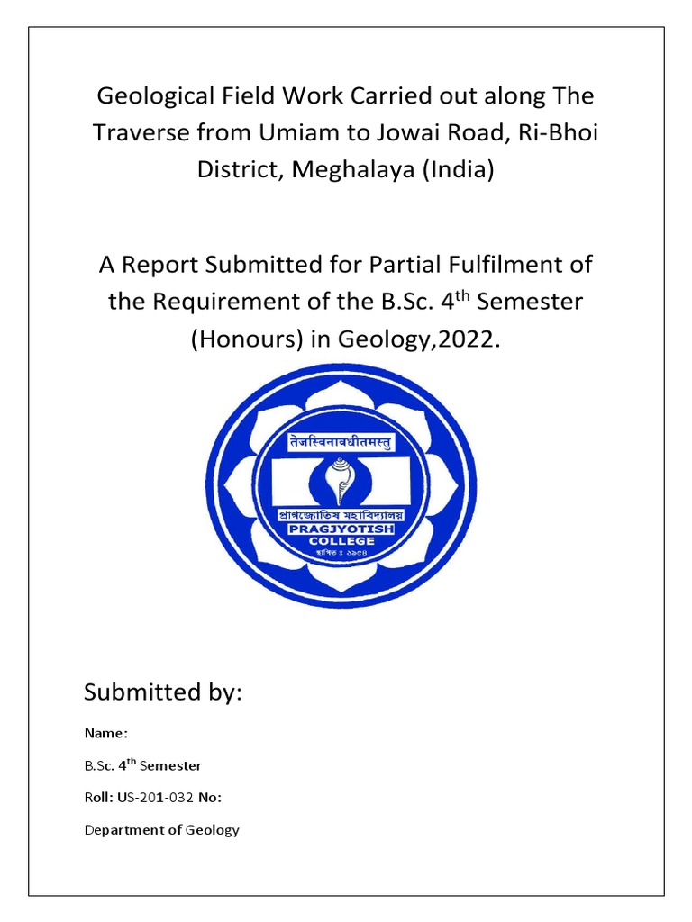 Field Report - B.Sc. 5th Sem - 2022 | PDF | Rock (Geology) | River