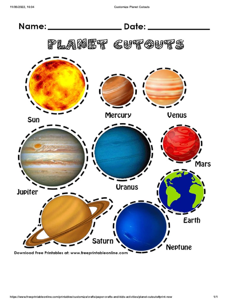 Customize Planet Cutouts | PDF