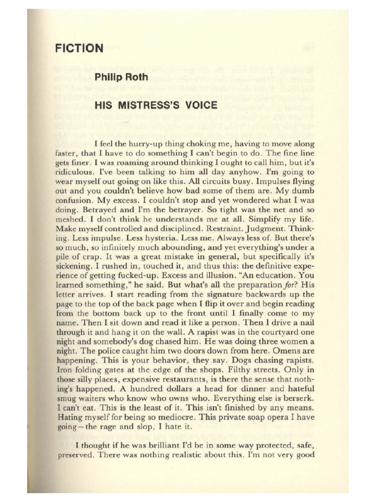 Roth - His Mistress's Voice | PDF