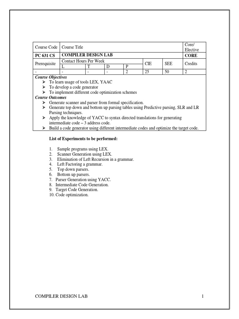 CD(AICTE 2020-2021) | PDF | Parsing | Software Engineering