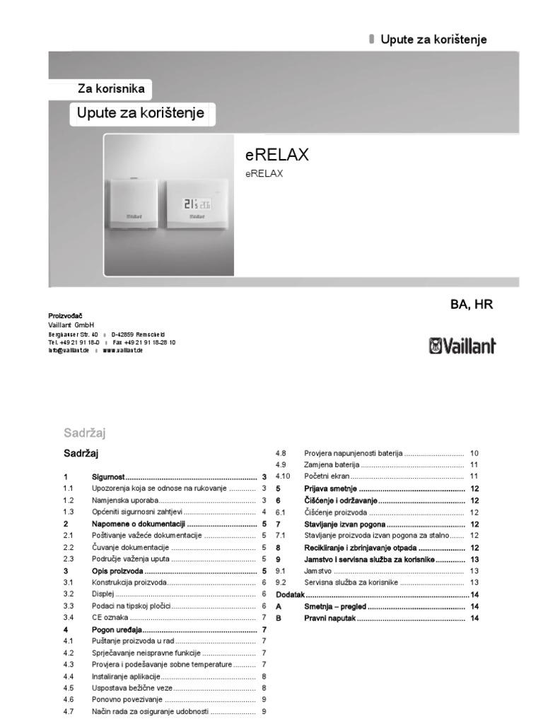 Erelax Koritenje 594266 | PDF