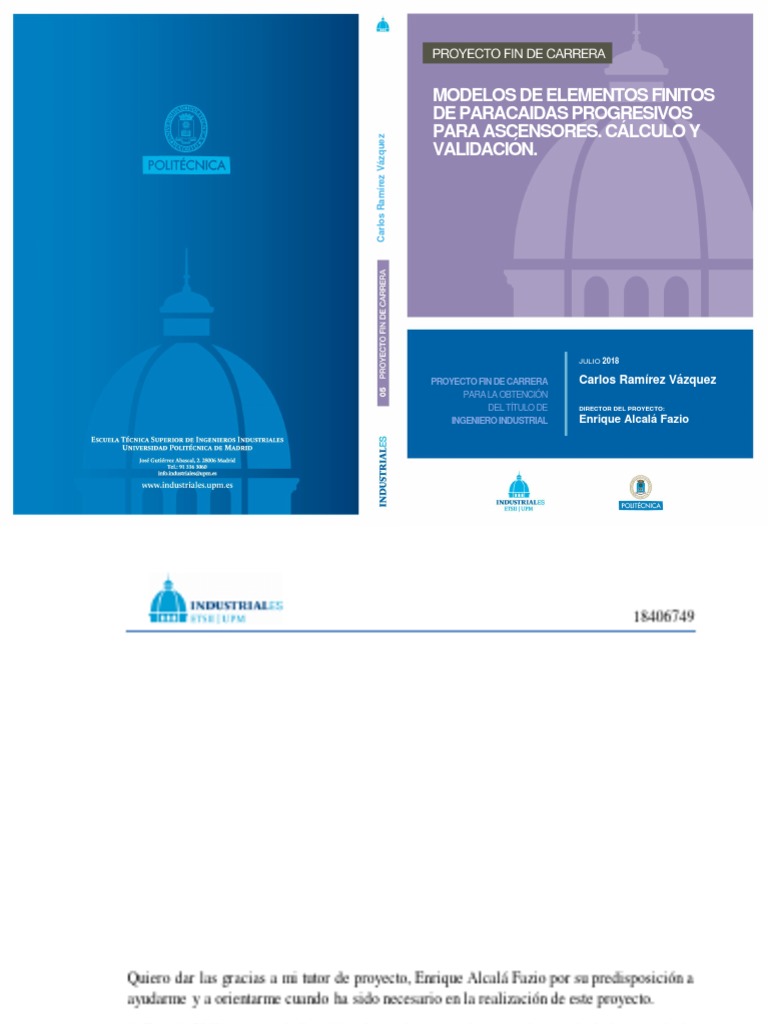 PFC Carlos Ramirez Vazquez | PDF | Ascensor | Ingeniería mecánica