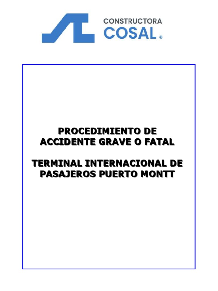 PTS Accidente Grave o Fatal | PDF | Salud y bienestar