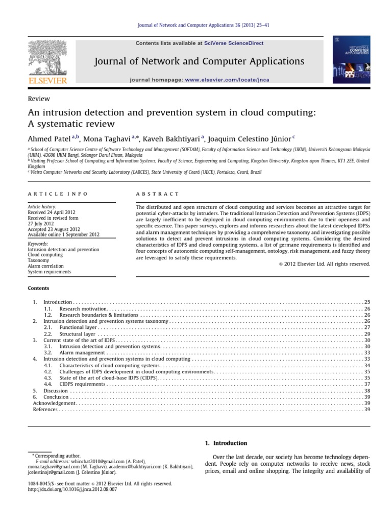 An Intrusion Detection and Prevention System in Cloud Computing | PDF ...