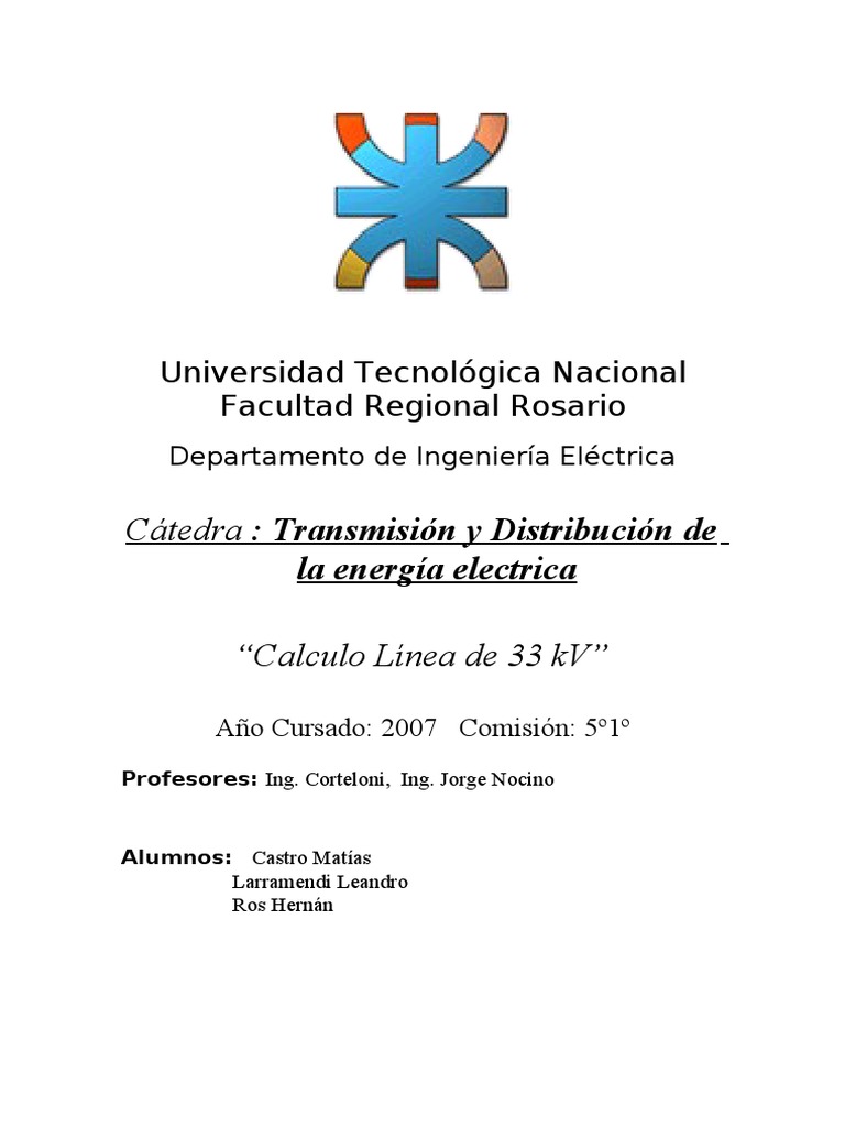 Calculo Linea 33 KV | PDF | Transformador | Resistencia Eléctrica y Conductancia