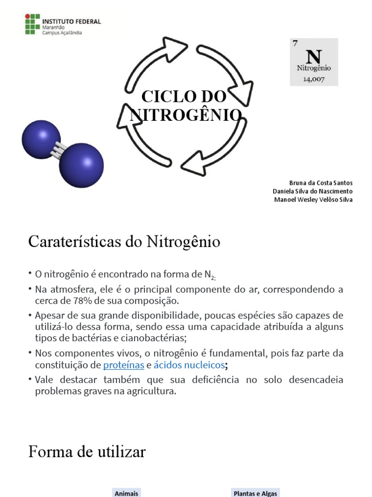 Ciclo Do Nitrogenio 1 | PDF | Nitrogênio | Química