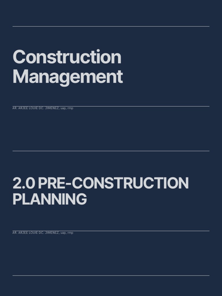 Construction Management Guide | PDF | Matrix (Mathematics) | Business