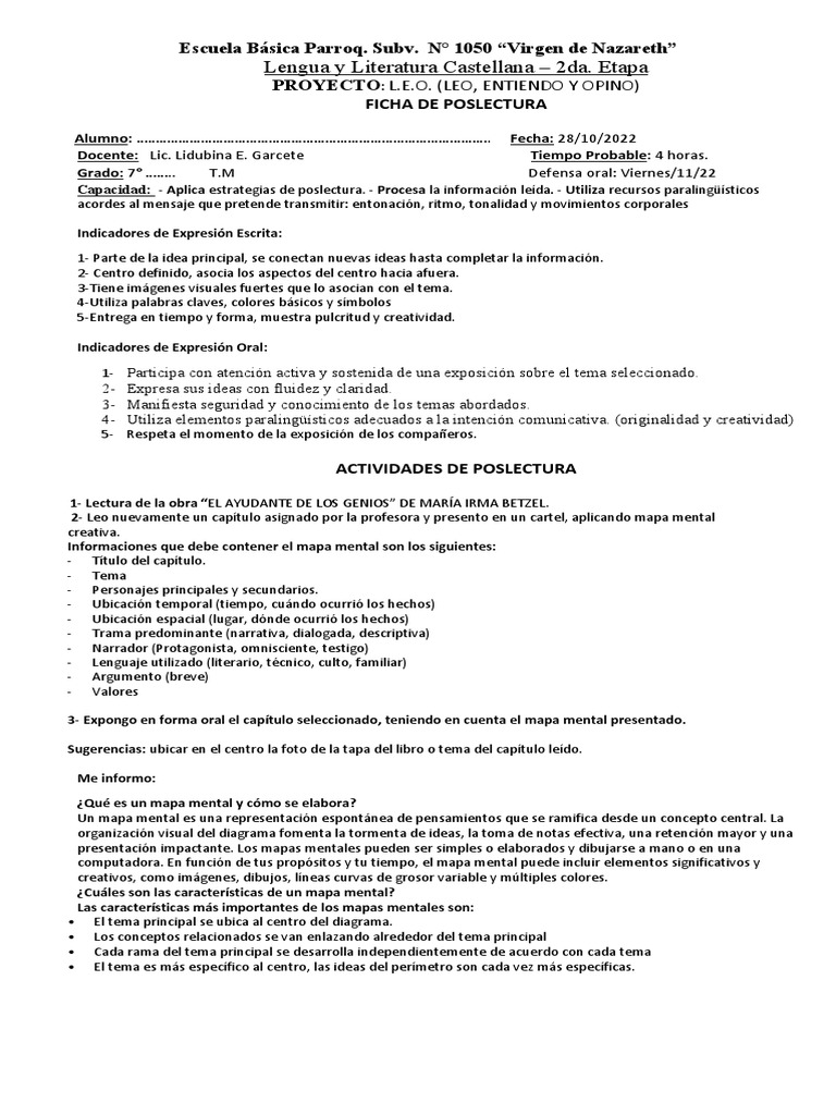 Estrategias de Poslectura en 7° Grado | PDF | Creatividad | Cognición