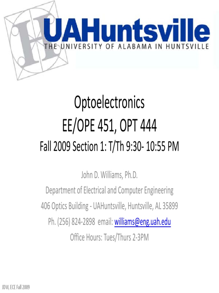 JDWUAH Optoelectronics Ch6 | PDF