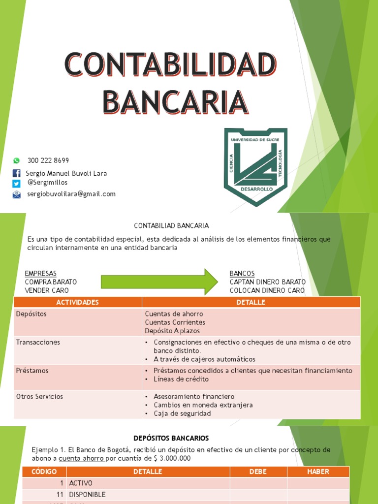 Presentación Contabilidad Bancaria | PDF | Bancos | Efectivo