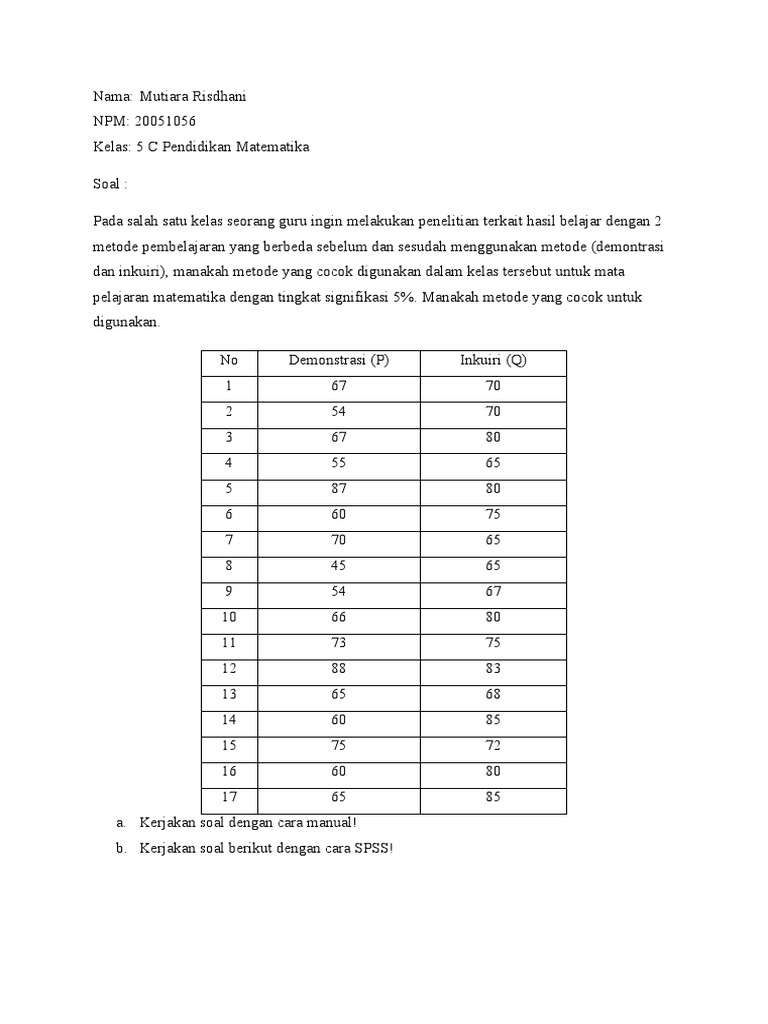 Soal Uji Wilcoxon Pdf 9266